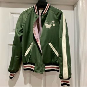 Coach | Jackets & Coats | Nwt Coach Pink Floralfaded Green Souvenir ...
